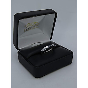 Dazzlingrock Collection Round Blue Sapphire & White Diamond Anniversary Wedding Contour Guard Band in 14K White Gold, Size 9