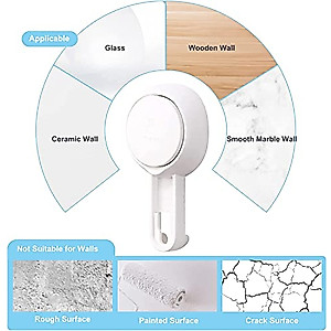 Uten Shower Caddy without Drilling & Soap Dish Suction Cup & Toothbrush Holder, 3-in-1 Bathroom Shelves Set Made of Plastic, Reusable for Kitchen, Bathroom, Living Room, White