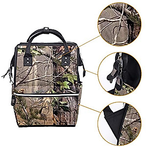 Realtree Camo Diaper Bag Backpack Stylish College School Backpack Casual Daypack Laptop Backpack for Women Men