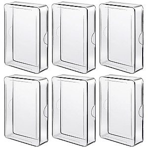 Grevosea 6 Pieces Clear Playing Card Boxes, Playing Card Case Snaps Closed Card Holder Organizer Plastic Card Deck for Gaming Cards, Business Card Storage 3.7 X 2.6 X 0.83 Inch