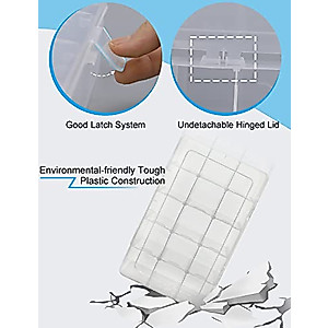 Hlotmeky Plastic Organizer Box with Dividers Bead Organizer 15 Large Grids Tackle Box Organizer Clear Snackle Box Container