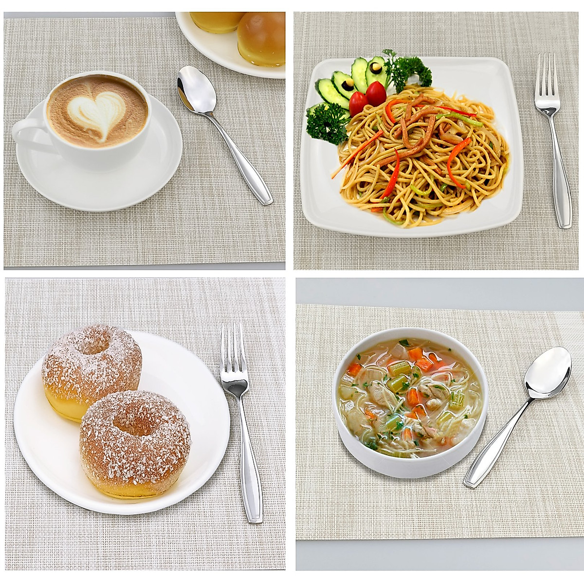 Pekky 80-piece Stainless Steel Flatware Set, Service for 16