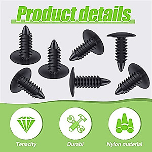 100 Pieces Patio Strapping Rivets Fasteners 3/4" Length Medium Multi Gauge Rivet for Patio Lawn Chair Webbing Repair Strap for Outdoor Furniture Lounge 1/4 Inch Hole (Black)
