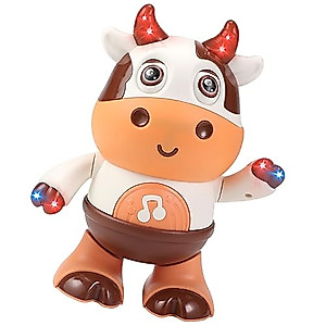Totority Dancing Robot Kids playset pet Toys 18 Month Toys Cow Talking Robot Toy Portable Music Toy Funny Kids Plaything Interesting Children Toy Motor Remote Control Plastic Baby