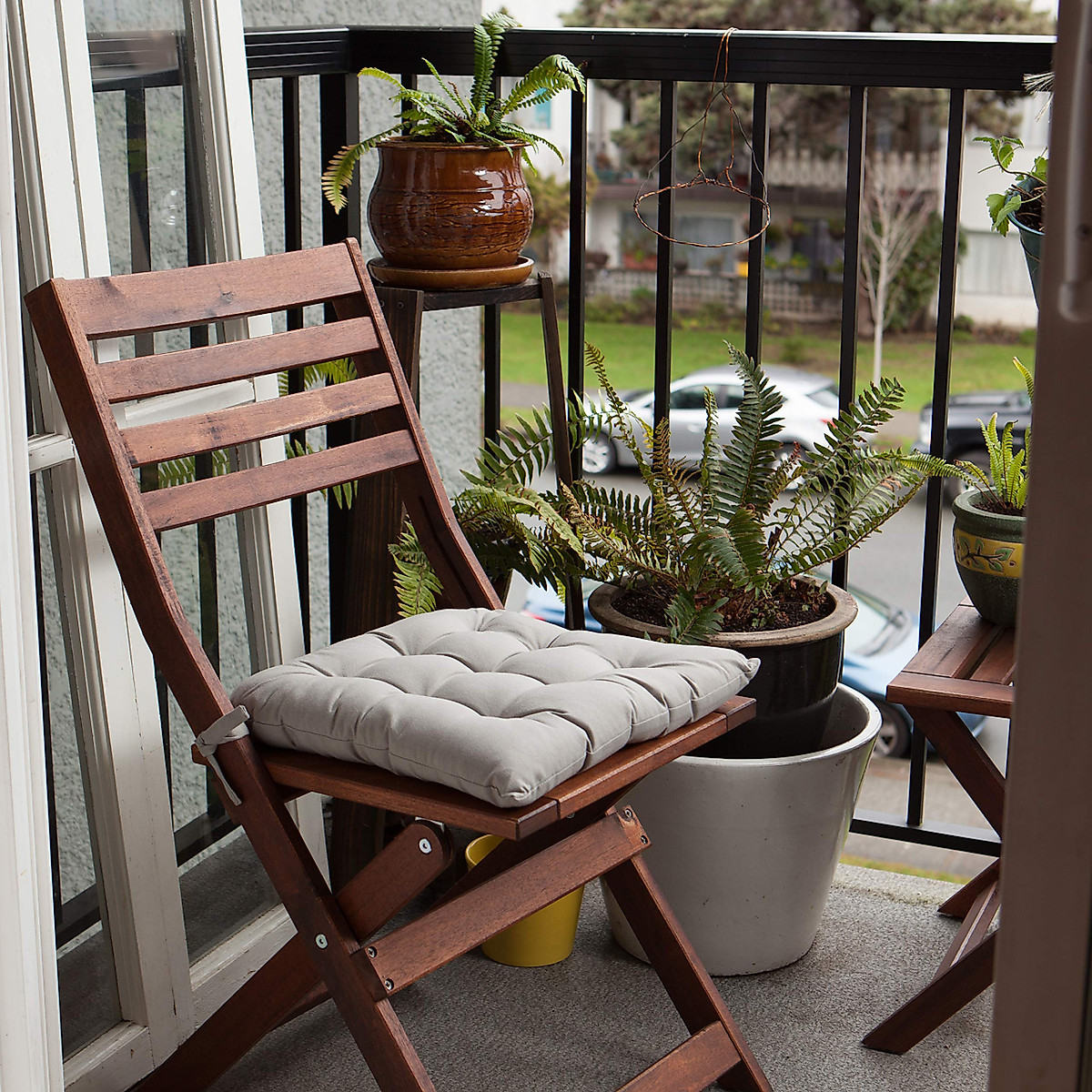 Now Designs Renew Collection Padded Chair Cushion, 1 Count (Pack of 1), Cobblestone Grey