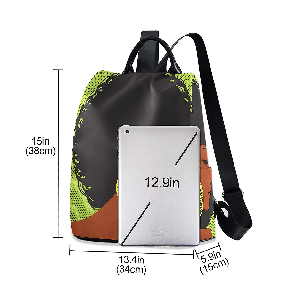 ALAZA African American Woman Backpack for Daily Shopping Travel