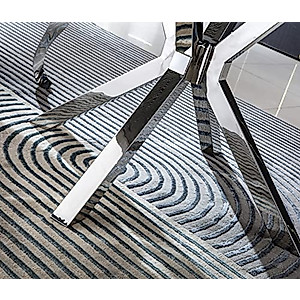 Melpomene 42" Round Marble Table with Chrome Plated Stainless Steel Base for Apartment Dining Room and Kitchen(Grey)