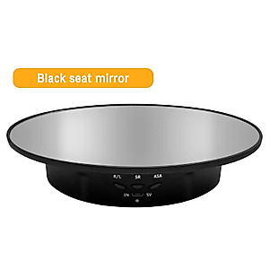 ZLMONDEE Motorized Rotating Display Stand, 7.87inch /17.6LB Load，Mirror Covered 360 Degree Turntable Display Stand for Photography Products and Shows, Max Load 8KG/ 20CM Video Show(Black)