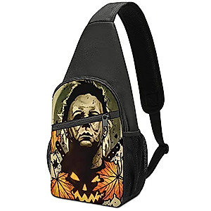 Sling Bag Halloween Michael Myers Crossbody Chest Backpack Shoulder Bags for Womens Mens