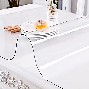 VEVOR Clear Desk Cover Protector, 24 x 60 inch, 1.5 mm Thick Plastic Clear Desk Pad Mat, Rectangle Waterproof Table Top Protector, Scratch Proof and Easy Cleaning for Office Dresser Night Stand