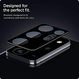 Spigen Camera lens Screen Protector [GlasTR Optik] Tempered Glass designed for Galaxy Note 20 Ultra [Black] - Case Friendly / 2 Pack