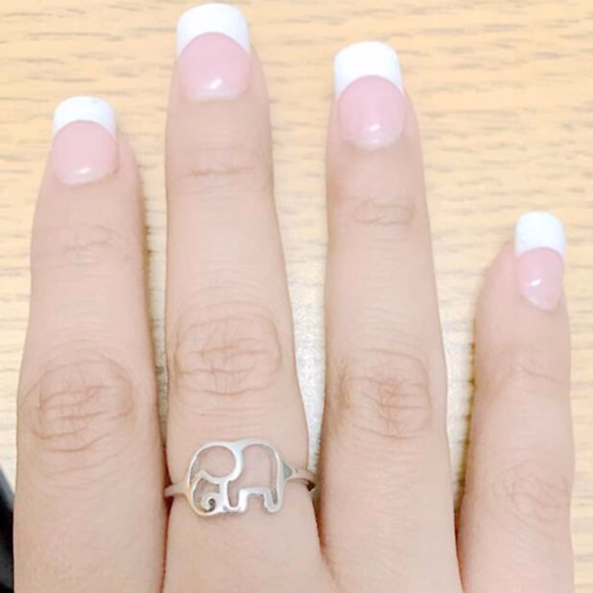 Jude Jewelers Stainless Steel Elephant Style Statement Cocktail Party Holiday Wedding Promise Ring (Silver, 9)