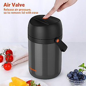 Runkrin Insulated Food Jar 64oz for Hot Food 6 Hours, 3 Tiers Leak-Proof Stackable Thermal Lunch Box Containers, Stainless Steel Vacuum Soup Storage for Kids Men Women, School Picnic