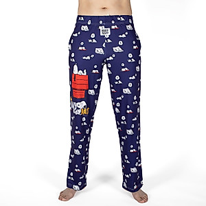 BRIEF INSANITY Snoopy Unisex Lounge Pajama Pants - Comfy, Loose-Fit, Ultra-Soft - Snoopy Lazy Days Sleep Bottoms (Medium)