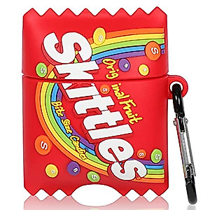 Shineyii for Airpod 2/1 Case Soft Silicone Cute Cartoon Kawaii Funny Cover Chic Fashion Protective Skin Accessories Keychain Girls Teens Cases for Air Pods Compatible with Airpods 2&1, Color Candy