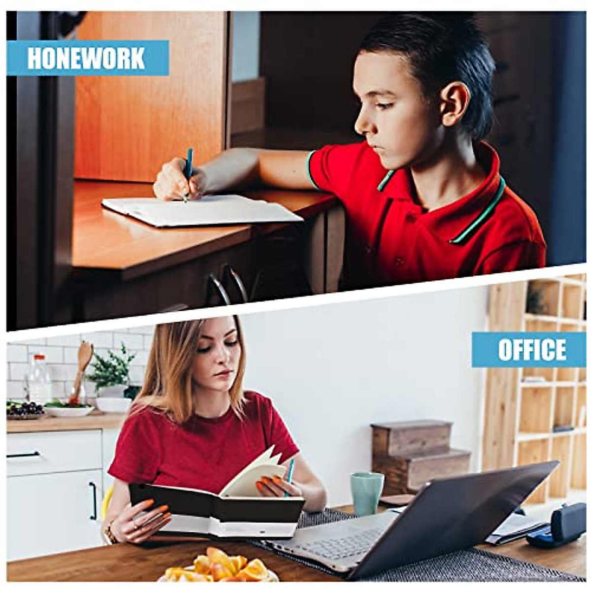 EMOMAS Lined Journal Notebook, 3Pack(Black), 160 Pages, Medium 5.7 inches x 8 inches - 100 gsm Thick Paper, Hardcover