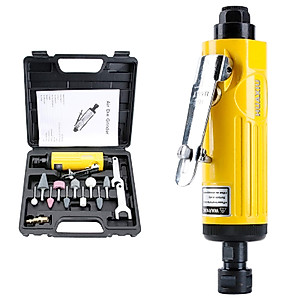 Air Die Grinder with 1/4"(6MM) and 1/8"(3MM) Collets, Pneumatic Die Grinder Kit, 22000 RPM