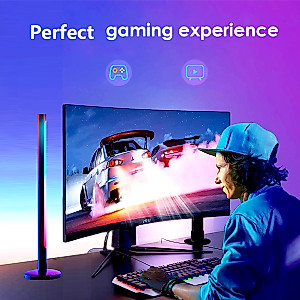 ANSCHE Smart LED Light Bars, Dimmable RGB Flow Light Bars 16 Million Colors TV Backlights, APP Remote Control and Music Sync Gaming Lights for PC, Room Mood Light-2PCS