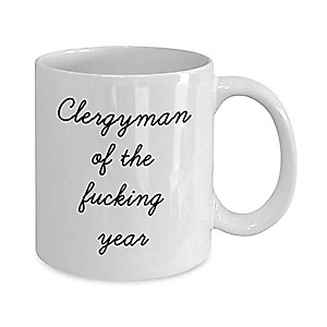 Best Clergyman Mug Funny Appreciation Mug for Coworkers Gag Swearing Mug for Adults Novelty Tea Cup