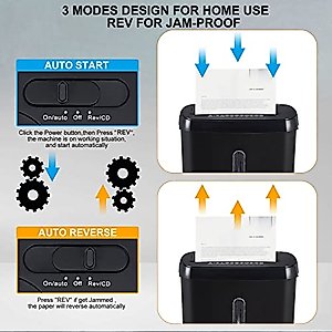 Paper Shredder, 10-Sheet Strip Cut with 3.17-Gallon Basket, P-2 Security Level, 3-Mode Design Shred CD and Credit Card, Durable&Fast with Jam Proof System, Paper Shredder for Home Office (ETL)