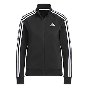 Adidas Women's Plus Size Essentials Warm-Up Slim 3-Stripes Track Top, Black, 3X