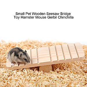 Wooden Seesaw Bridge Toy, Hamster Chew Toys Hamster Wooden Seesaw Climbing Toy, Small Animal Molar Toys Health Fun for Guinea Pigs Chinchillas Gerbils Mice Rats Mouse