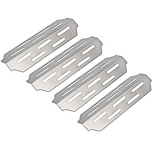 GasSaf Heat Deflectors Replace for Weber 66041, Genesis II E-410, S-410, Genesis II LX E-440, Genesis II LX S-440 Gas Grills, 4-Pack Durable Stainless Steel Replacement Parts(12.5" x 4.25")
