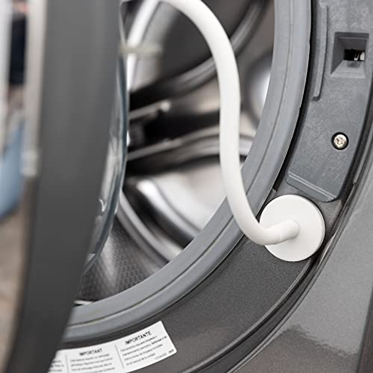 MYMOON HOME Front Load Washer Door Prop with Flexible Suction Cup and Magnetic Attachment, Improves Air Circulation to Reduce Odors, Fits Dryers and Dishwashers, Easy Install (White)