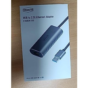 TERRAMASTER USB A to 2.5G Ethernet Adapter, USB 3.0 Gigabit LAN Dongle, Wired LAN Network Connection for NAS/Mac OS/Linux/Windows, Backward Compatible on 2.5G, 1G, 100Mbps, Ideal for TERRAMASTER NAS
