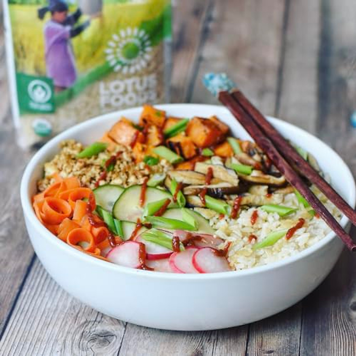 Lotus Foods Organic Brown Jasmine Rice, 30 Oz(Pack of 6)