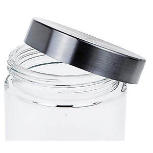 Lawei 6 Pack 27 Oz Clear Glass Jars with Stainless Steel Lids - Glass Food Canister Set Food Storage Jars for Cookie Rice Beans Pasta Snacks