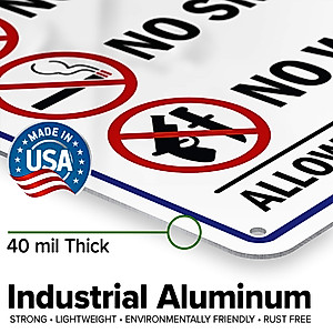 Property Rules Sign No Alcohol, No Drugs, No Weapons, No Smoking, Allowed on This Property Sign, 10x14 Inches, Rust Free .040 Aluminum, Fade Resistant, Made in USA by My Sign Center