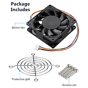 GDSTIME 80mm PWM Fan, High Speed 12V 4PIN 80mm x 25mm CPU Cooler Fan Cooling