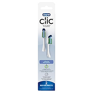 Oral-B Clic Toothbrush Whitening Replacement Brush Heads, White, 2 Count