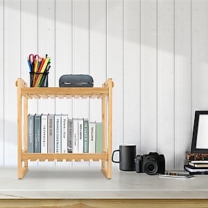 Graceware Over The Toilet Storage Shelf with Adhesive Stickers, Easy Install 2-Tier Bathroom Toilet Shelf Rack Organizer, Bamboo Small Bathroom Above Toilet Storage Rack for Space Saver