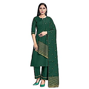 Indian Kurti for Womens With Pant Dupatta | Rayon Foil Printed Dress Kurtis Kurta For Women Dress Green
