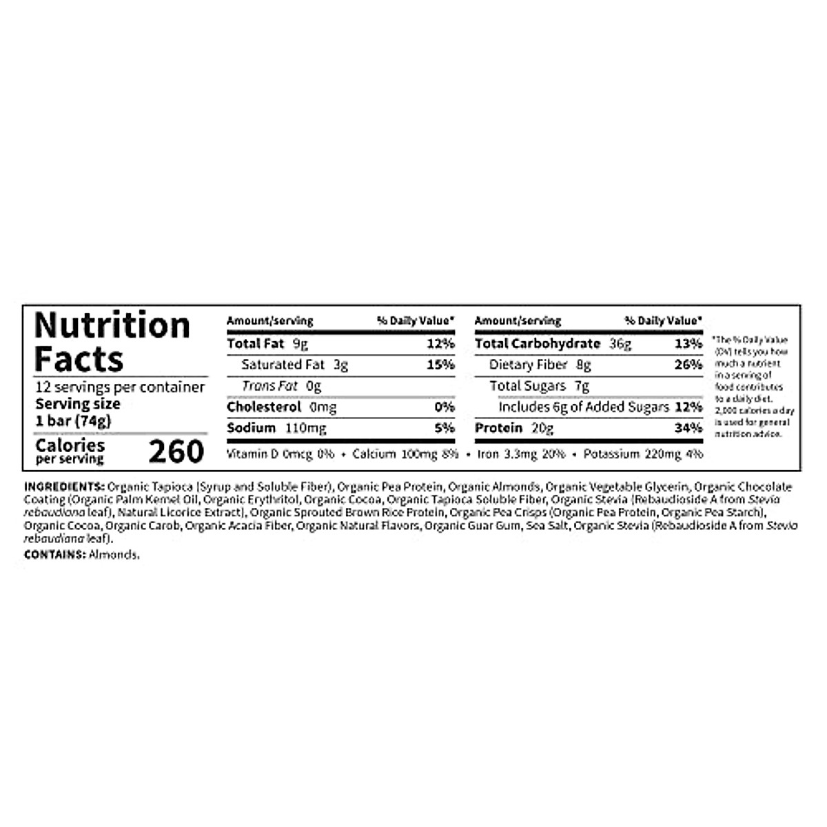 Protein Bars by Garden of Life SPORT, Organic Vegan Protein Bar for Women and Men - Chocolate Mint, 20g Pure Protein per Bar with BCAAs and 8g Fiber, High Protein for Pre and Post Workout, 12 Count