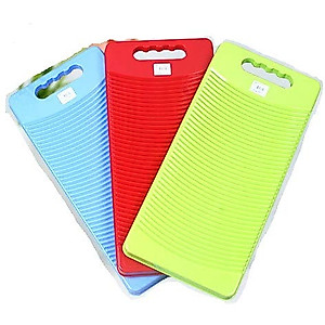 MZD Plastic Rectangle Washboard Washing Clothes Board 50cm Long (Red)