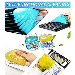 Adhjito Cleaning Gels with 6 Cleaning Kit, Car Interior Cleaner Putty for Keyboard Cleaner, PC Tablet Laptop Keyboard, Car Vents, Printers, Calculator（4 Pack）