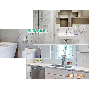 Adhesive Shower Caddy Compact Shelf Organizer Holder Bathroom Kitchen Self Adhesive Compact Storage for inside Shower Rack No Drilling Multipurpose Wall Mounted Stainless Steel Basket Rustproof