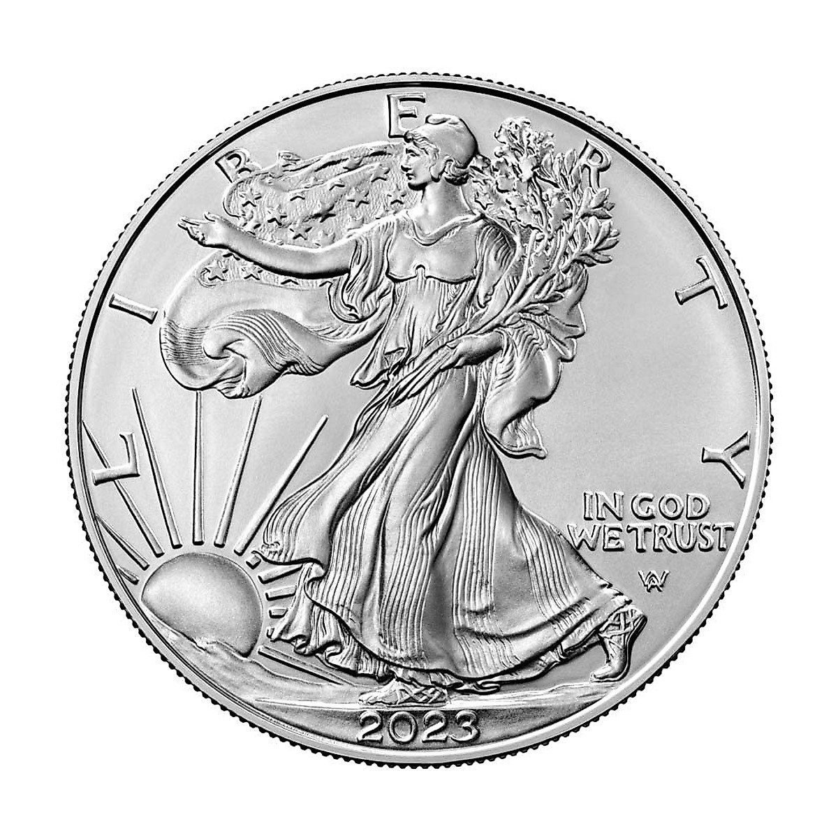 2023 - American Silver Eagle .999 Fine Silver with Our Certificate of Authenticity Dollar US Mint Uncirculated