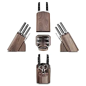 Cangshan TC Series 1021219 Swedish 14C28N Steel Forged 8-Piece Knife Block Set, Walnut
