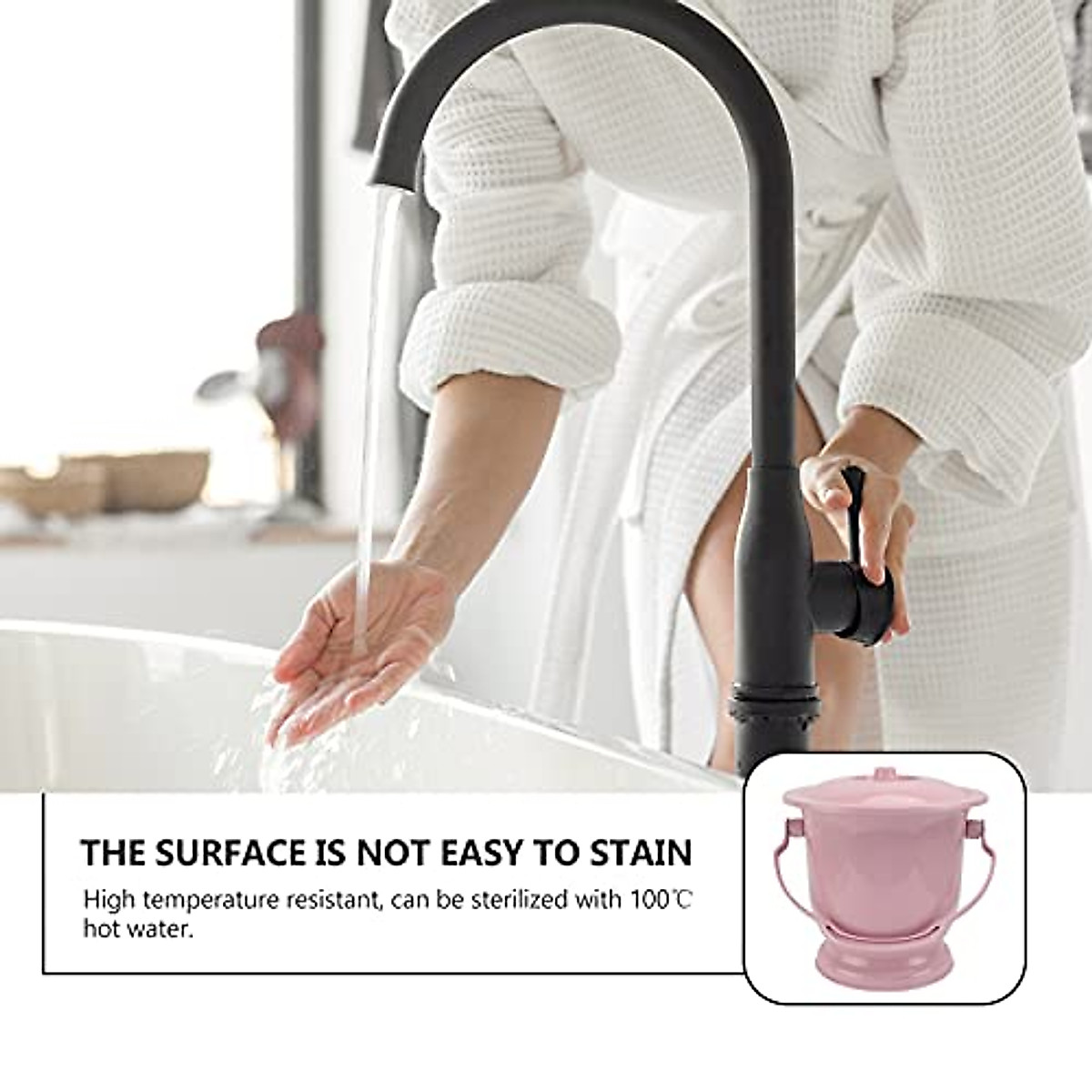 Cabilock Portable Toilet for Kids Portable Toilet Urinal Spittoon Chamber Pot Potty Plastics Bedpan Urine Bucket Bottle with Lid for Household Adults Child Pregnant (Pink) Bedside Commode Bucket