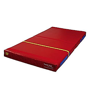 Tumbl Trak Folding Practice Mat, 5ft x 10ft x 8in, Crash Pad for Gymnastics, Cheerleading, Dance and Martial Arts (Red)
