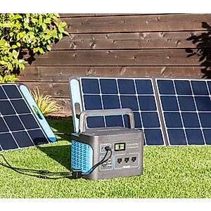 Geneverse 100W Portable Solar Panel Generator for USB Devices, 9lbs with 1X USB-A, 1X USB-C (Each), Water Resistant, Fast Solar Charging for Camping, Hiking, Cell Phones, Smart Watches, GPS and More