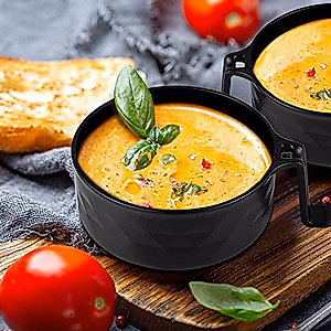 2 Sets Microwave Ramen Cooker Bowl Set Quick Ramen Cooker with Handles Ramen Noodle Cooker with Spoon Chopsticks Fork College Dorm Room Apartment Essentials for Girls and Boys (Black, Beige)