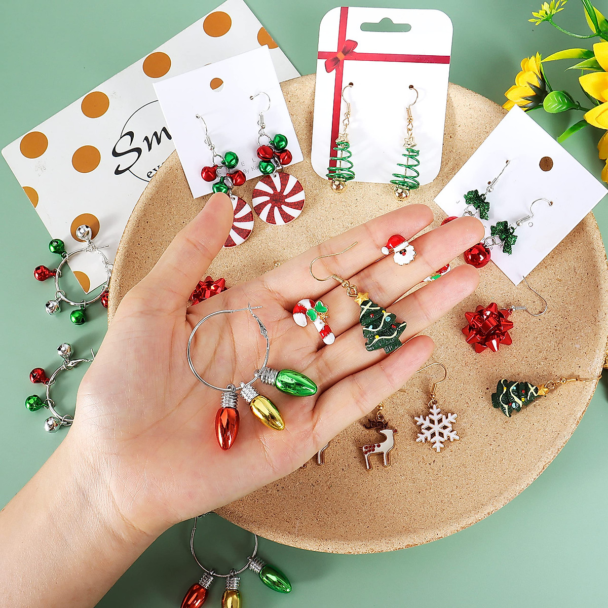 Christmas Earrings for Women,Christmas Stud Earrings,Christmas Trees, Bells,Snowflakes Earrings for Womens Thanksgiving Xmas Holiday Jewelry Gifts for Womens