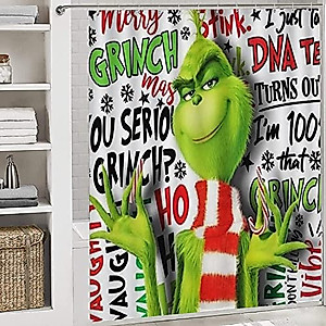 NKICAW Christmas Shower Curtain Sets, 4Pcs Bathroom Sets with Shower Curtain, Toilet Lid Rug, Contour Mat and Bath Mat, Shower Curtain with 12 Hooks for Bathroom Set Decor (72 x 72 Inch)