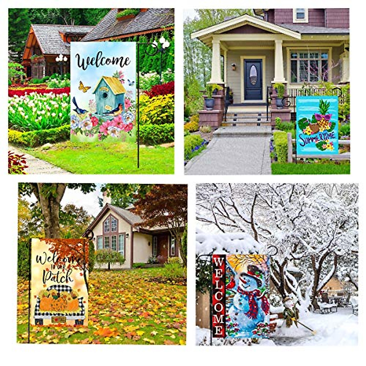 Yileqi Seasonal Garden Flags Set of 12 Double Sided Easter Spring Garden Flag, Small Yard Flag for Holiday Outdoor Decorations 12.5x18 Inch, with Free Anti-Wind Clip and Stopper