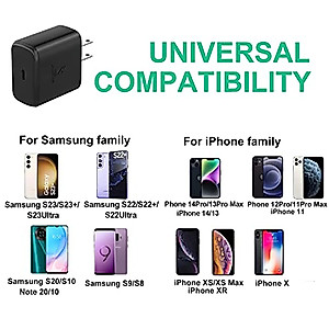 Samsung USB C 45W PD Super Fast Charger Type C Wall Adapter Quick Charging Block for Samsung Galaxy S23/S23 Ultra/S23+/S22 Ultra/S22+/S22/Note 10/S21/S21 Ultra/ S21+/Z Fold/, Galaxy Tablet-2 Pack